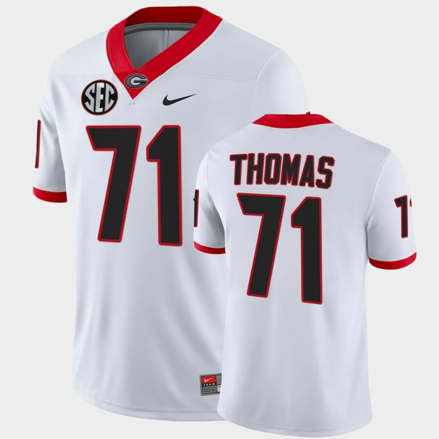 Georgia Bulldogs #71 Andrew Thomas White College Football Alumni Jersey ...