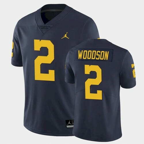 New Charles Woodson Michigan Jersey #2 Navy Football