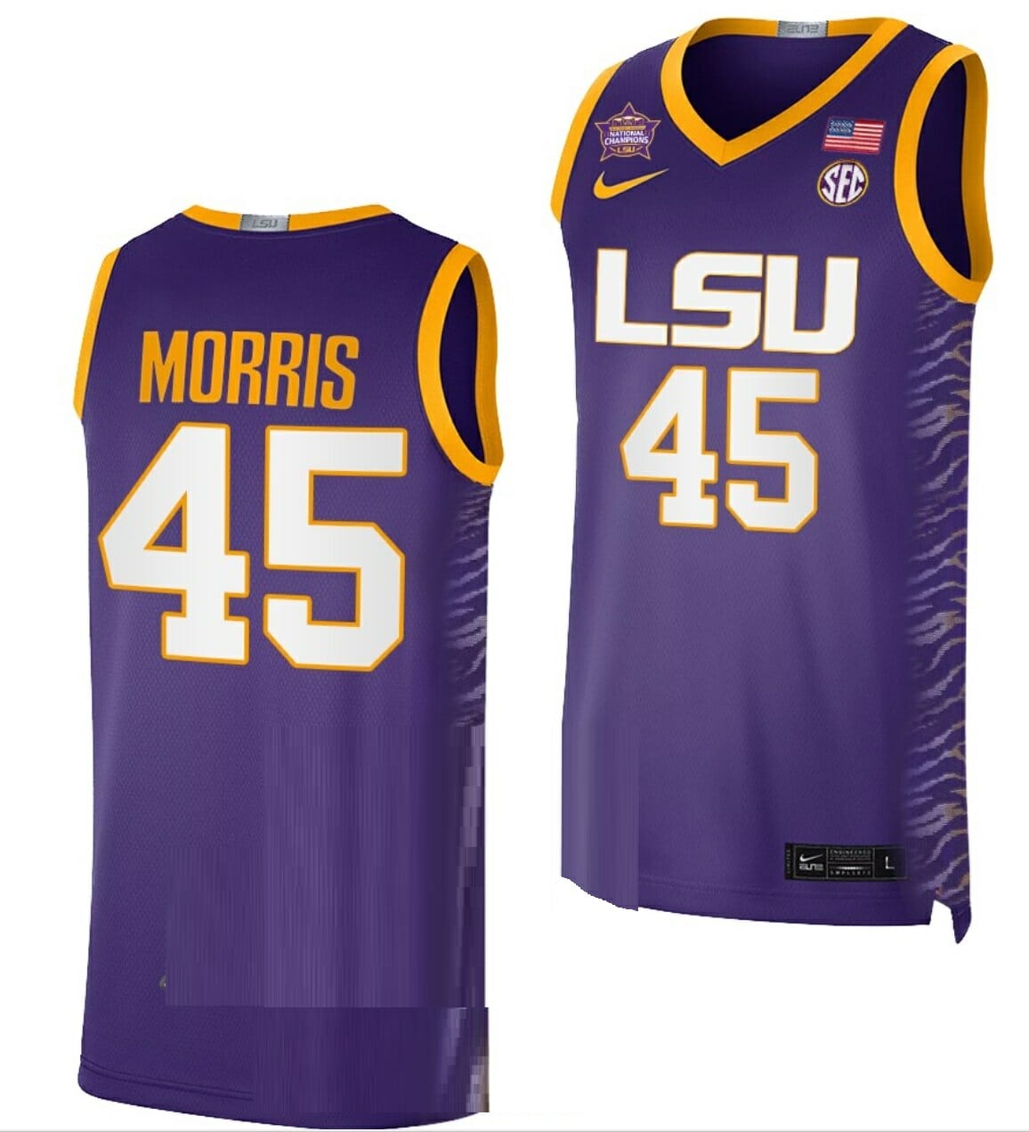 Alexis Morris Jersey LSU Tigers 2023 NCAA Basketball National Champions ...