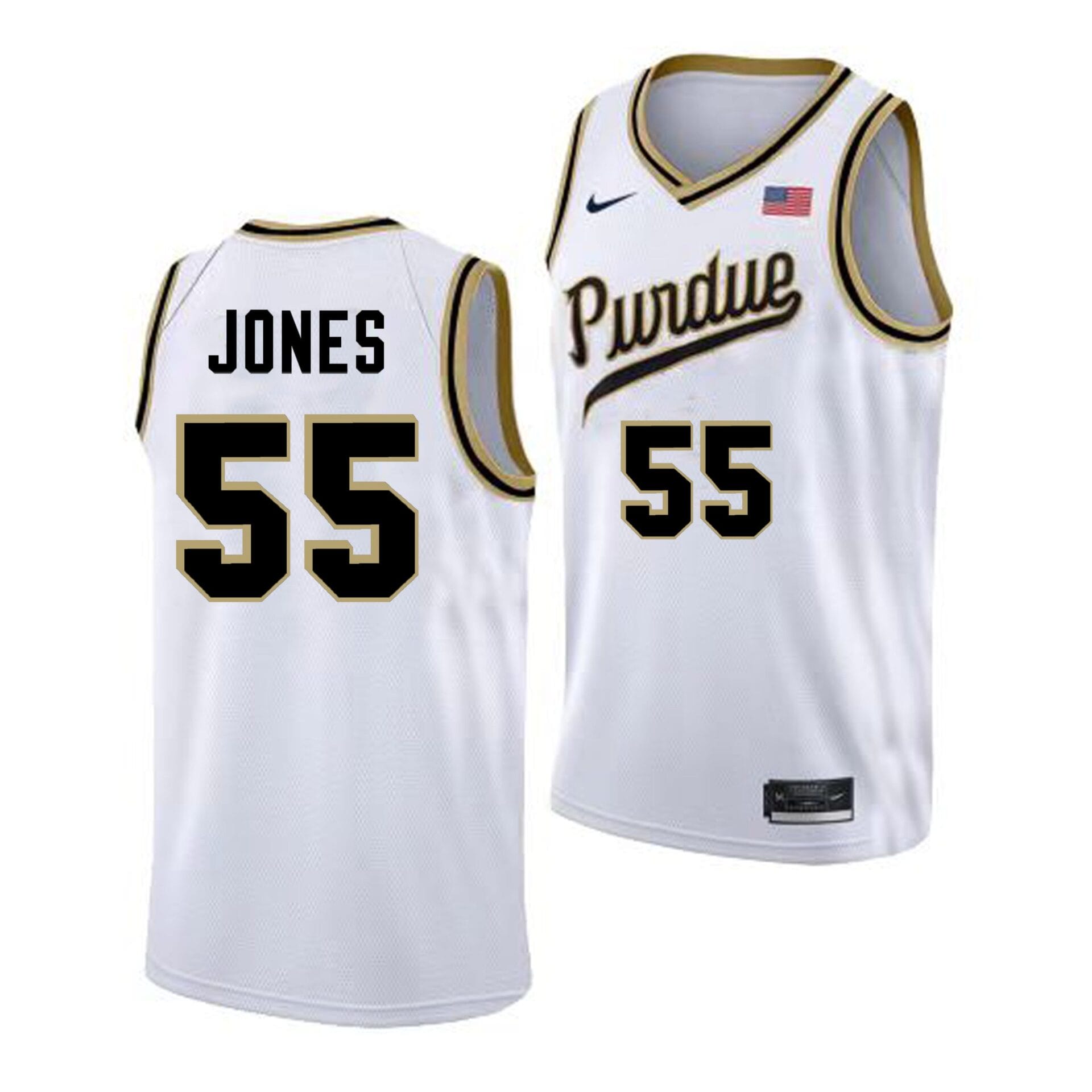 Lance Jones Jersey #55 Purdue Boilermakers College Basketball White ...