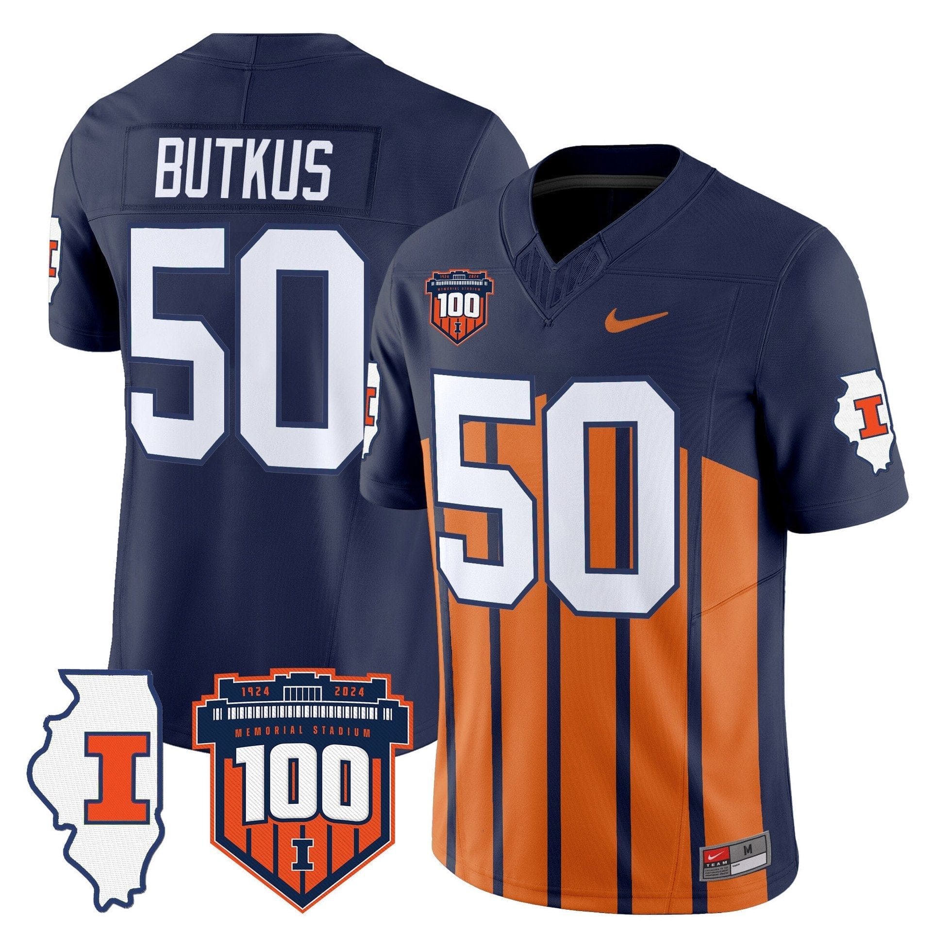 Dick Butkus Jersey #50 Illinois Fighting 100th Memorial Stadium ...